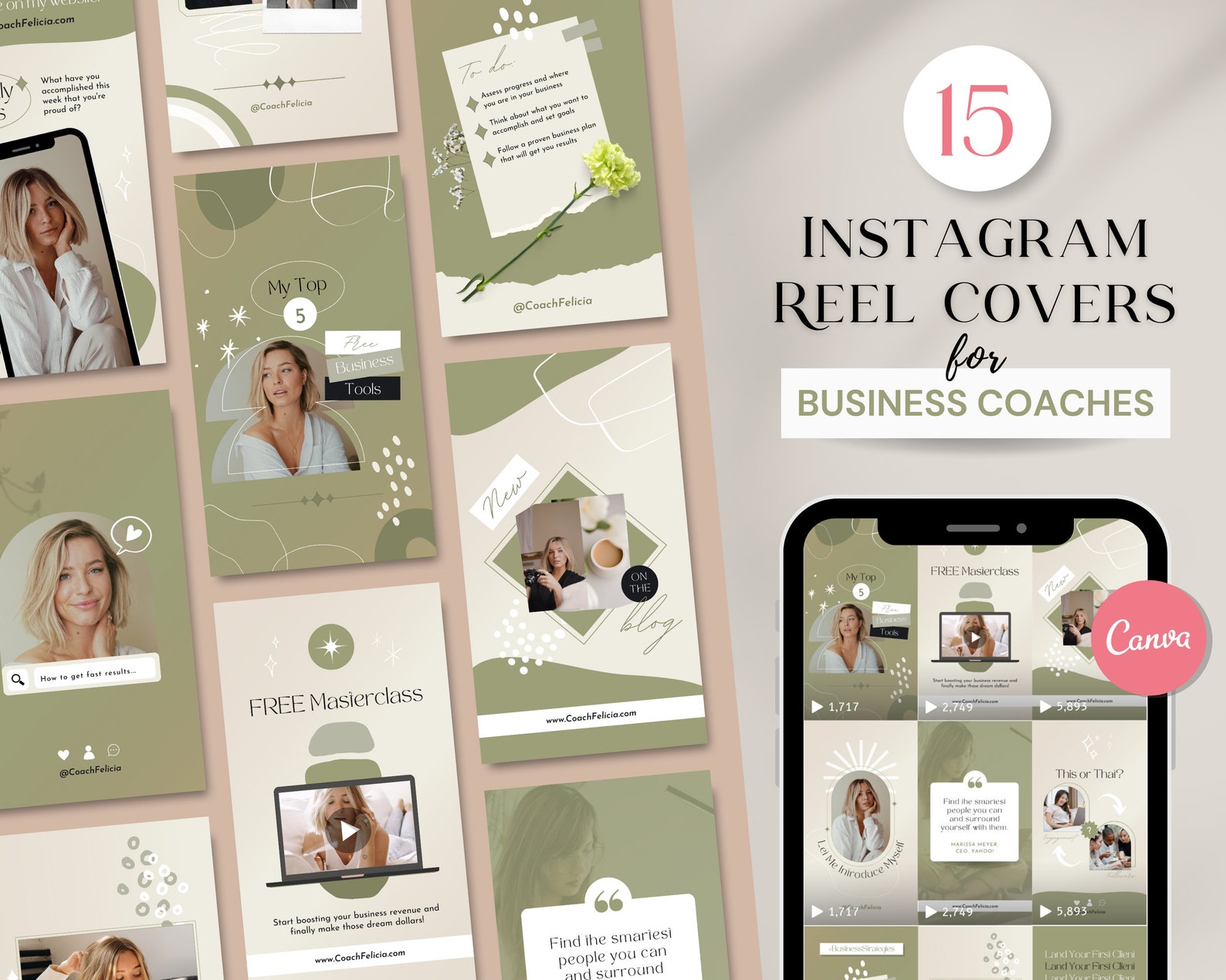 15 Green Instagram Reels Template, Coaching Templates Instagram Content ...
