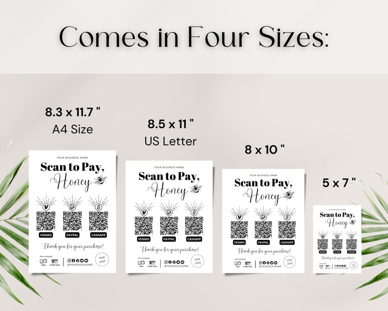 Editable Scan to Pay Sign Payment Method Sign Canva Template - Etsy Editable Scan to Pay Sign Payment Method Sign Canva Template - Etsy