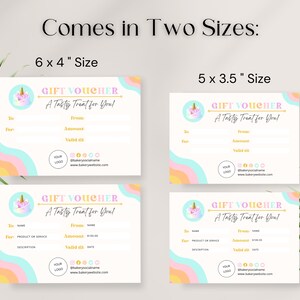 Retro Bakery Gift Card Template for Canva, Cake Business DIY Gift ...
