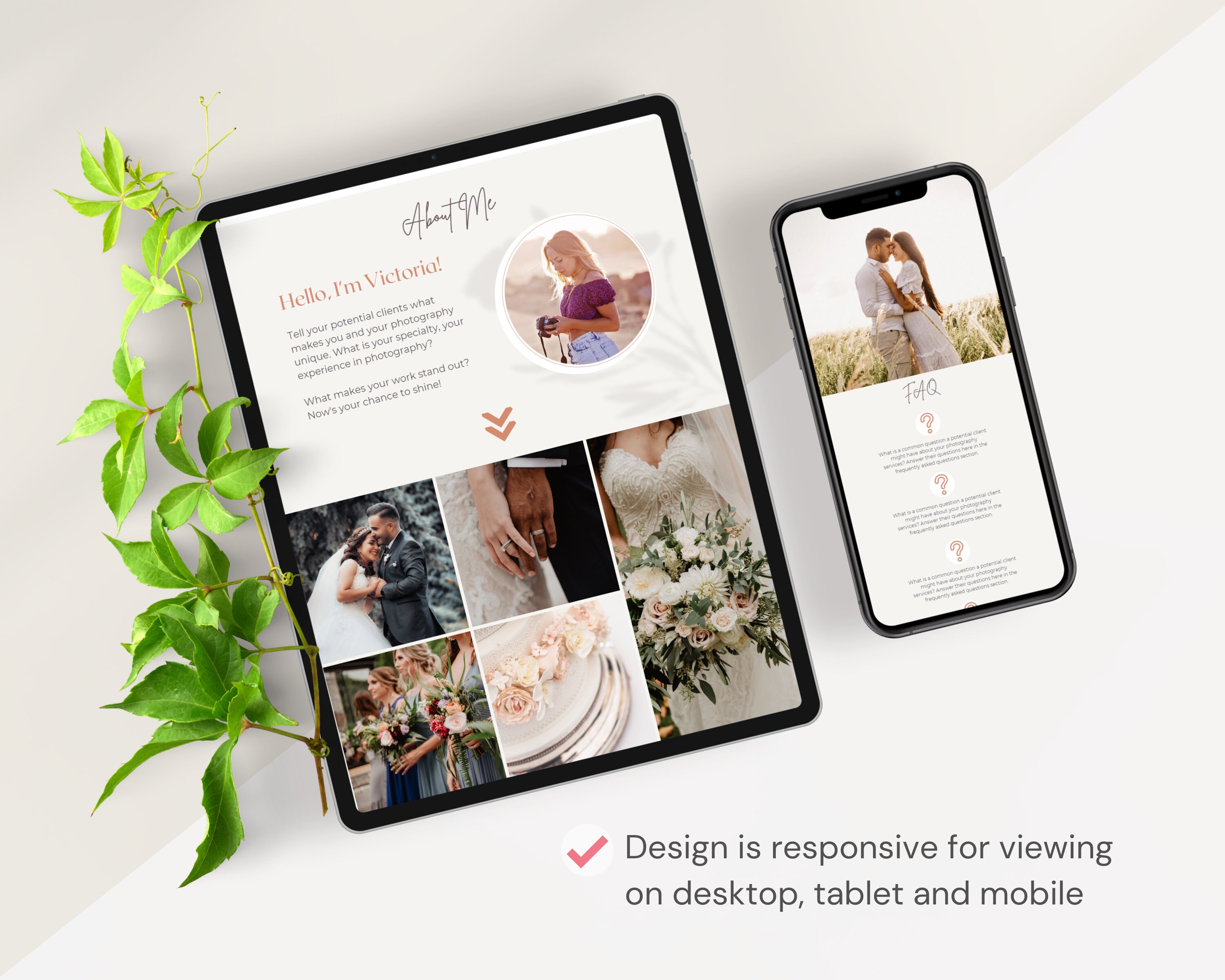 Canva Website Template for Photographers, Website Template Canva for ...
