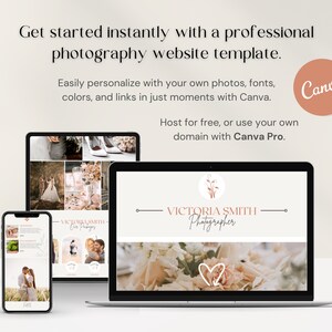 Canva Website Template for Photographers, Website Template Canva for ...