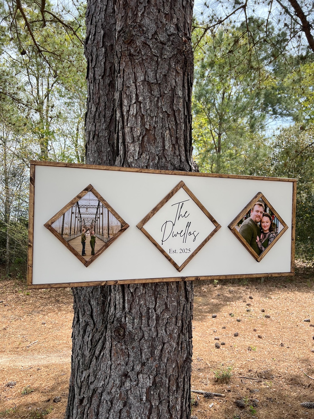 Double White Last Name Over the Bed Sign - Etsy