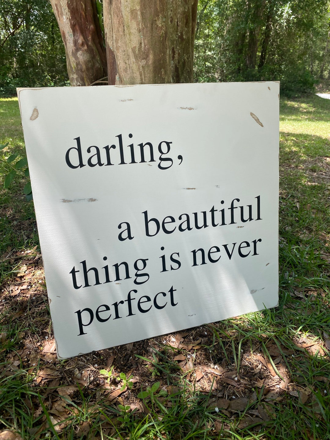 Darling a Beautiful Thing is Never Perfect Wooden Sign - Etsy