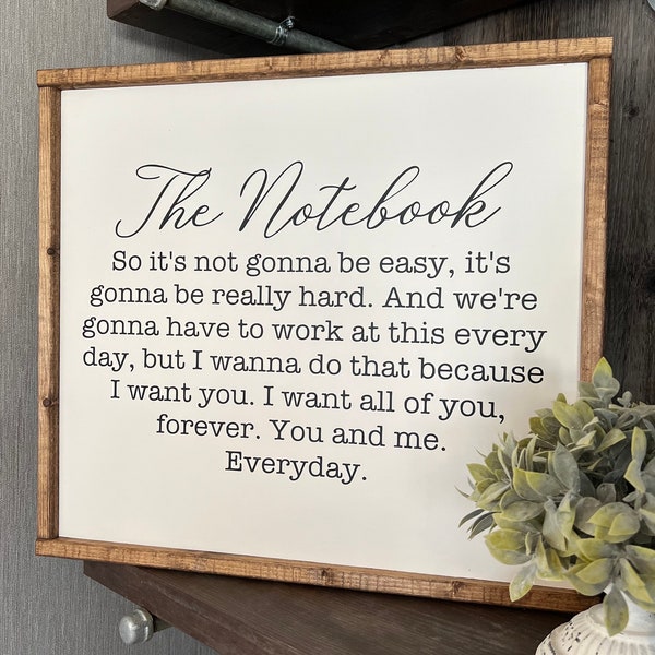 The Notebook Sign - Etsy