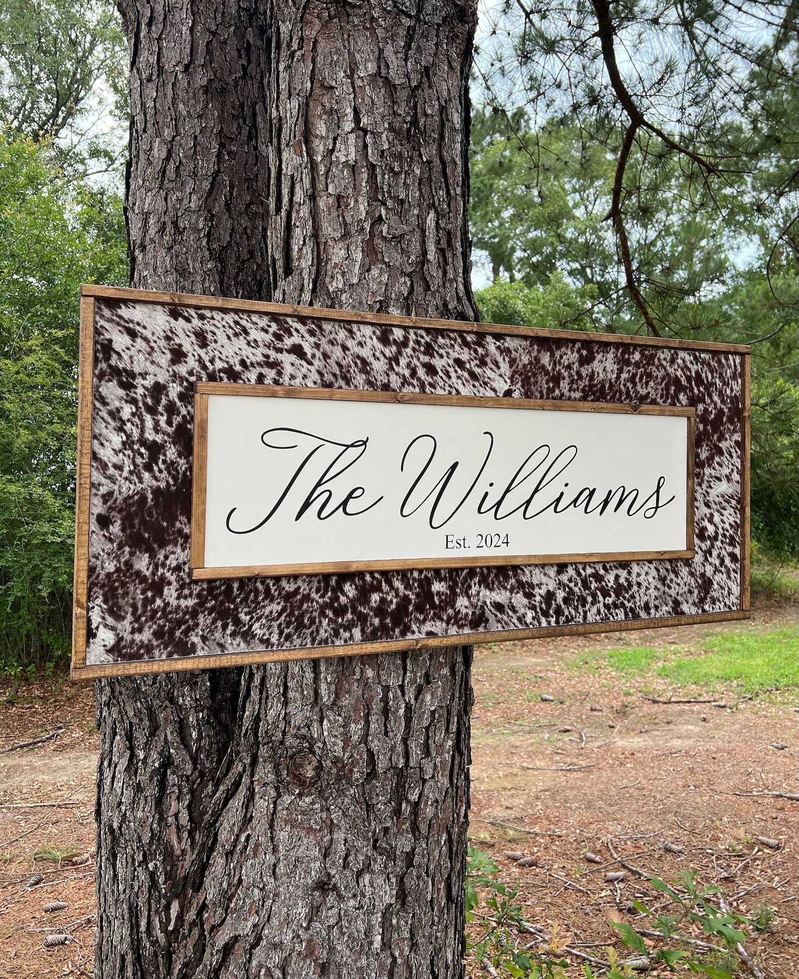 Cowhide Wooden Frame Sign - Cowhide Photo Sign - Cowhide Sign - Etsy