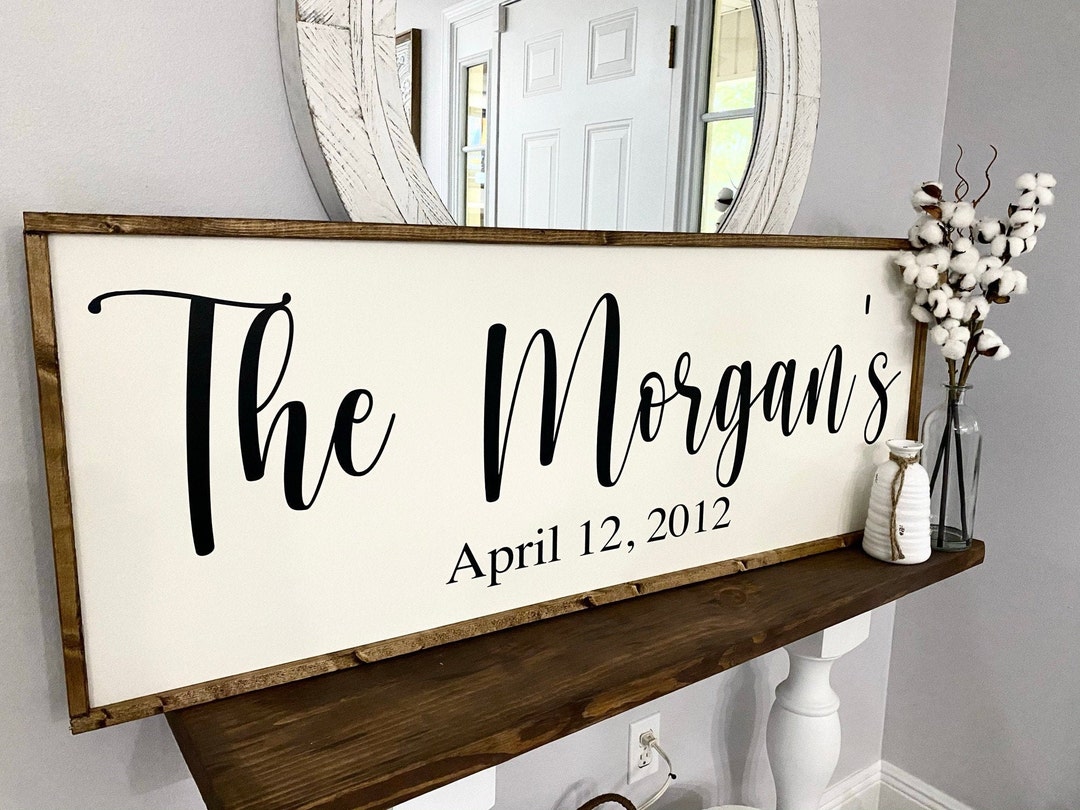 Large Family Last Name Sign - Last Name Wooden Sign - Wedding Sign/gift ...
