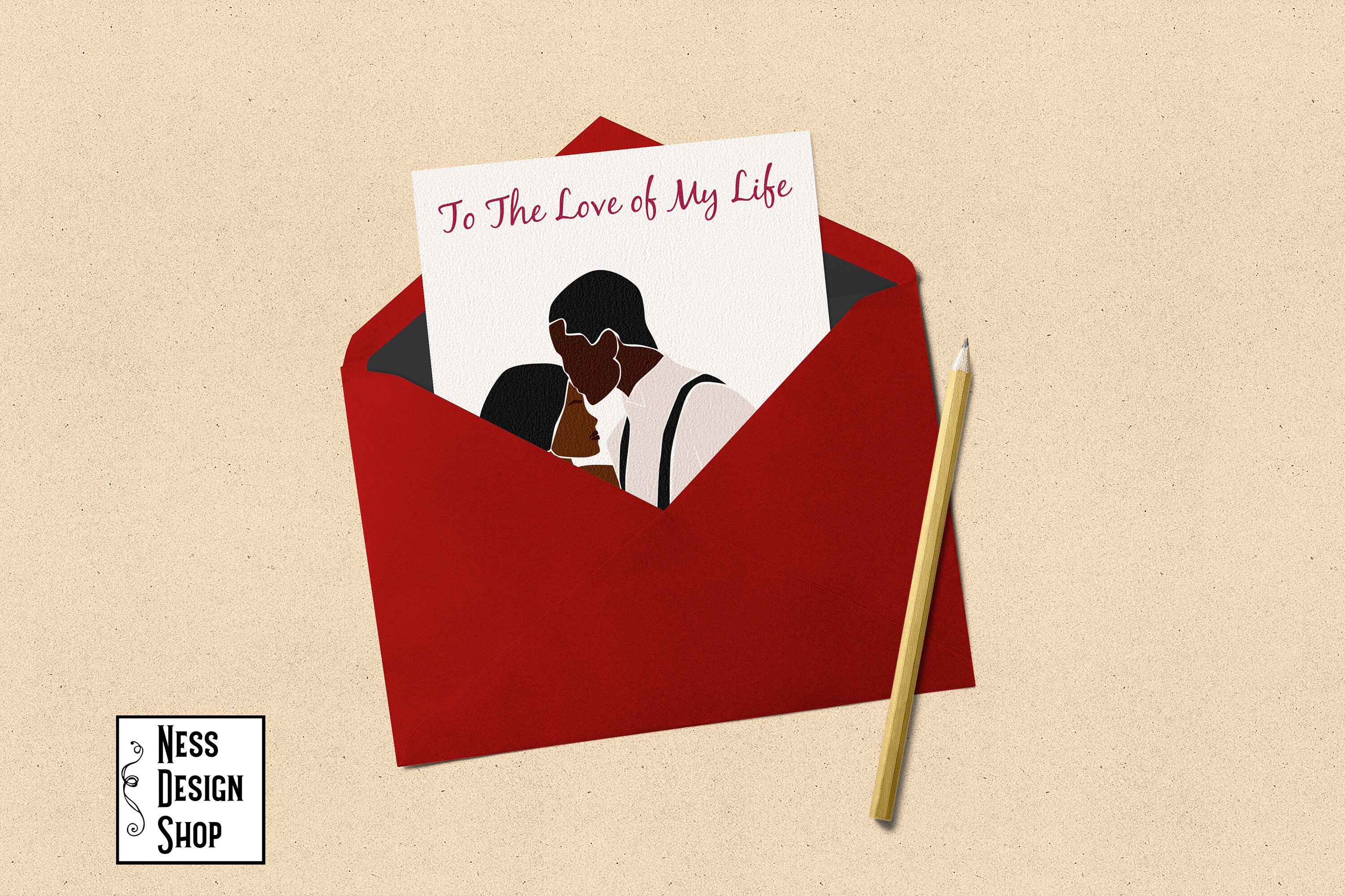 Printable Greeting Card to the Love of My Life african American Couple ...