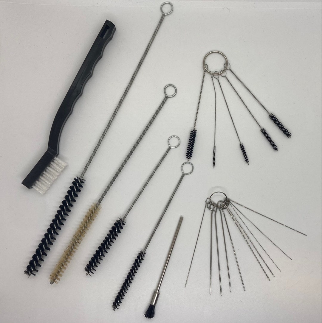 17 Piece Diamond Shine Nylon Mini Cleaning Brush Set Metal Straws Air ...