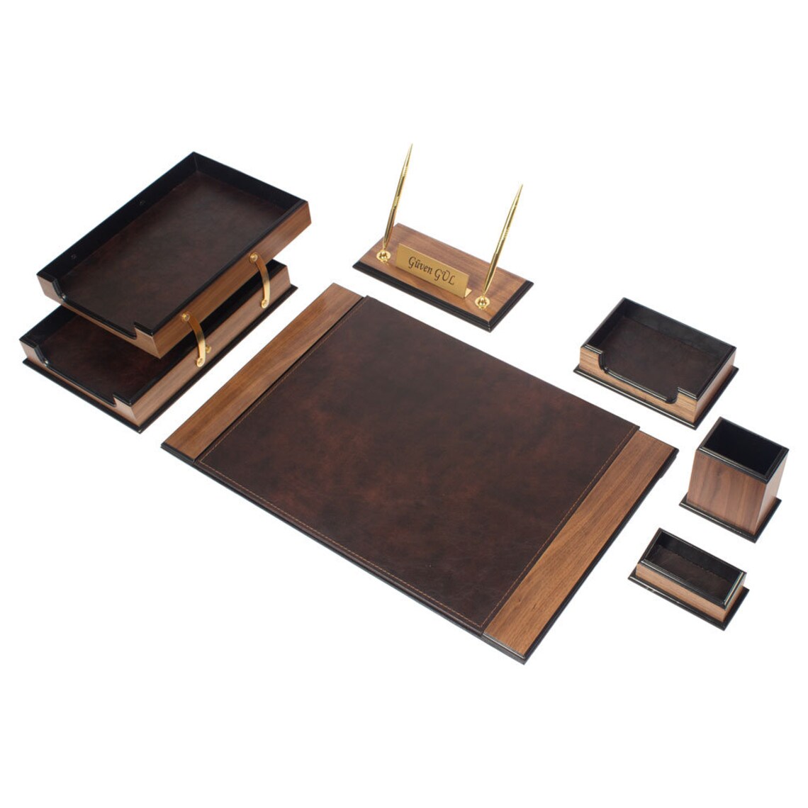 Desk Organizers Leather Desk Organizer Set-desk Organizers and - Etsy