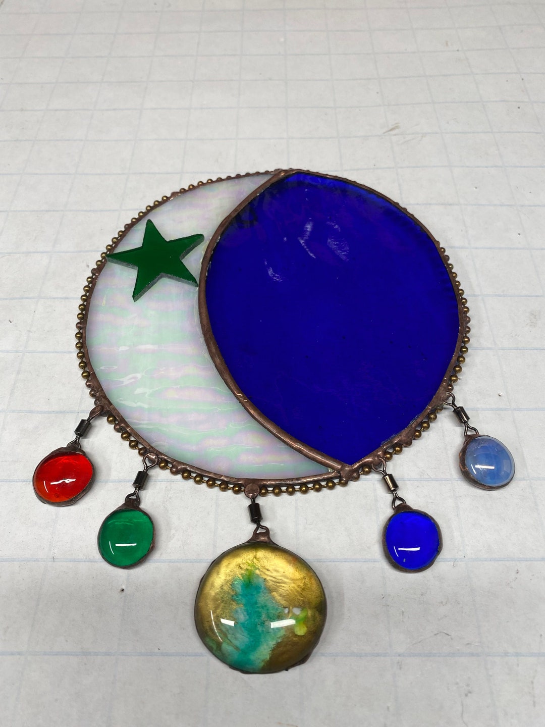 Stained Glass Solar Flair Suncatcher Wall Hanging Gift Hand Painted ...