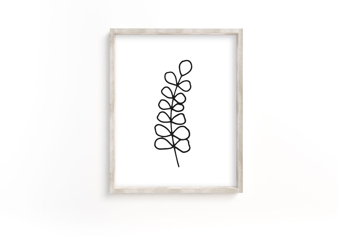 Simple Botanical Drawing. Sketched Floral Printable, Botanical Line Art ...