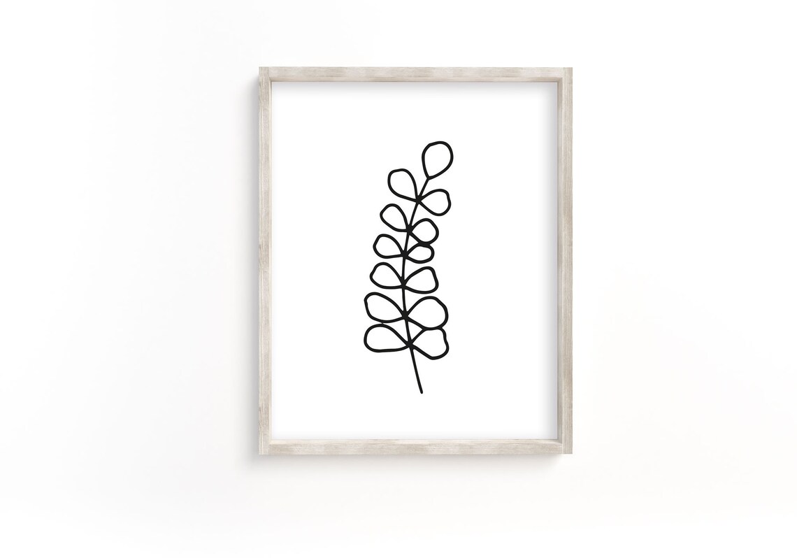 Simple Botanical Drawing. Sketched Floral Printable, Botanical Line Art ...