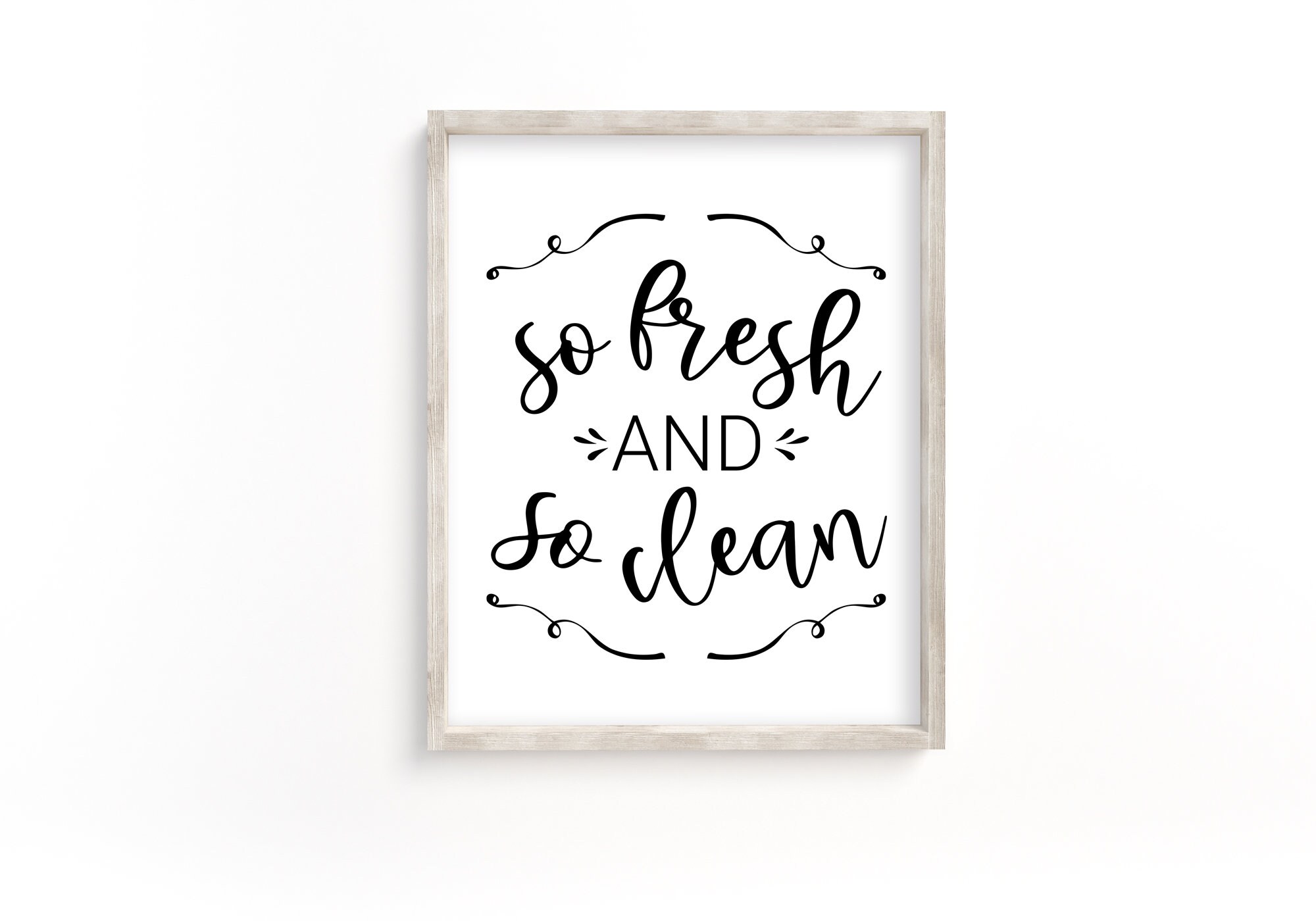 So Fresh and so Clean Sign, Printable Bathroom Wall Art, Laundry Wall ...