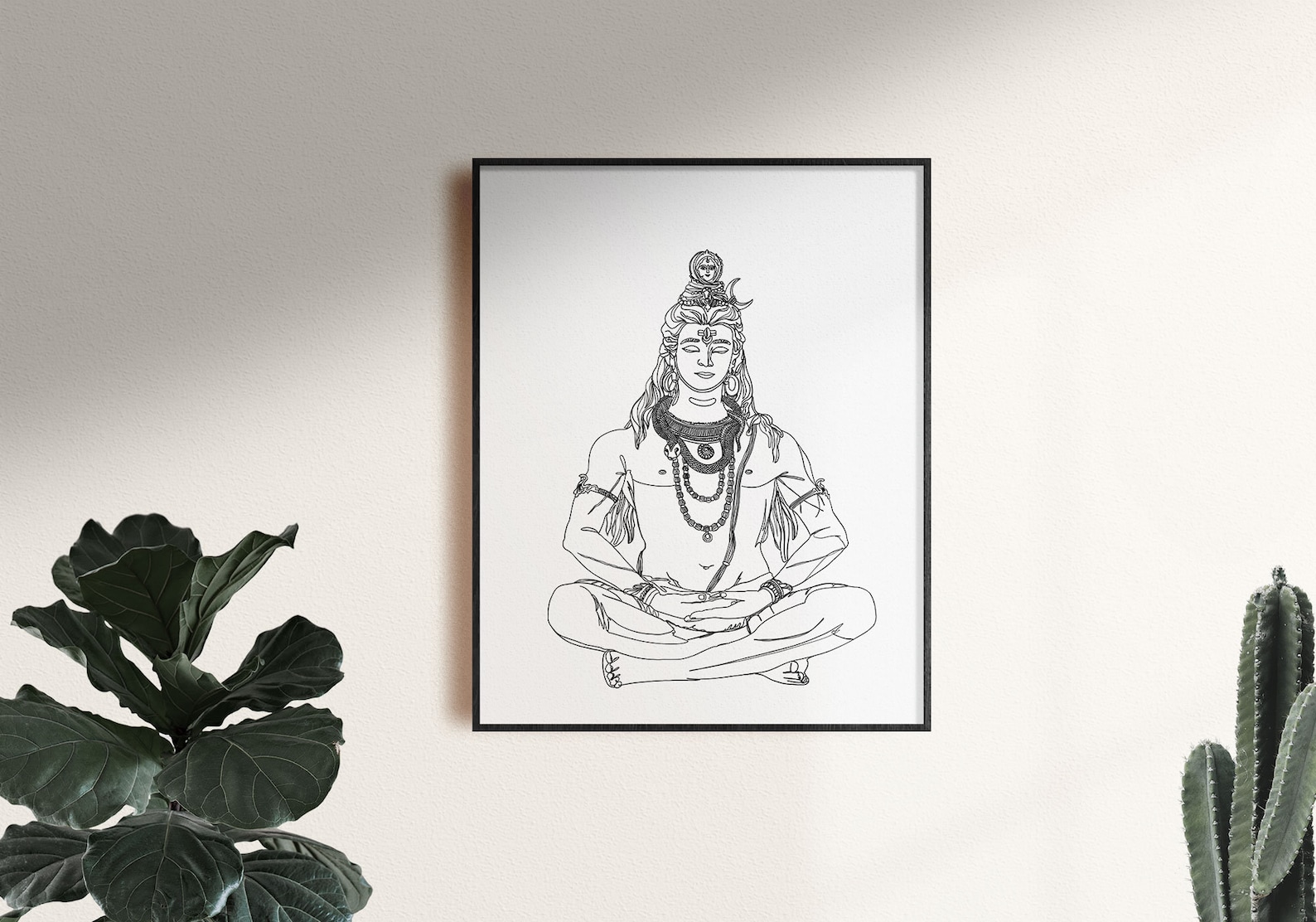 Lord Shiva Line Drawing, Indian Wall Art, Meditation Printable ...