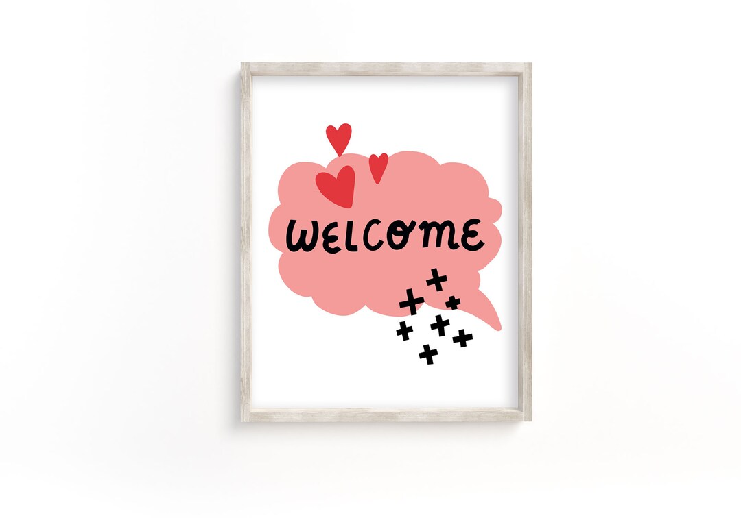 Welcome Sign. Modern Printable Art. Instant Download. Teenager Room ...
