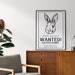 EASTER BUNNY WANTED Printable. Funny Easter Wall Decor. Last Minute ...