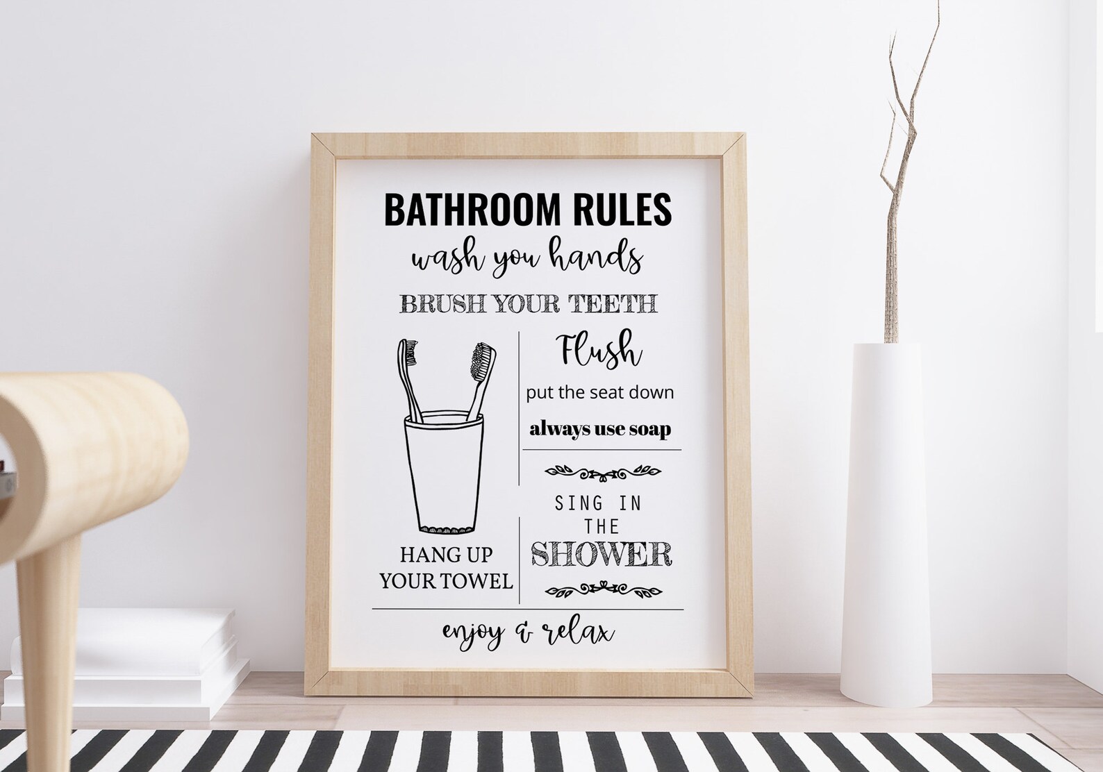 Bathroom Rules, Toilet Rules, Bathroom Printable, Bathroom Wall Art ...