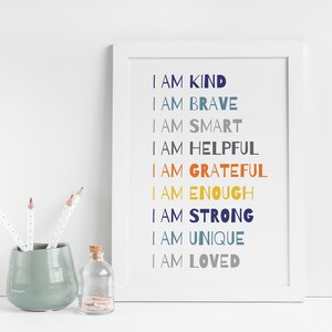 Affirmations for Kids, I Am Affirmations, Classroom Poster, Playroom ...