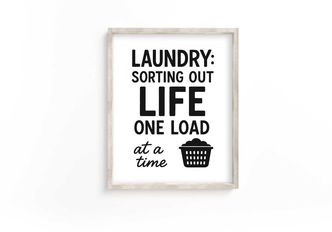 Funny Laundry Room Poster: Sorting Out Life Art (digital Download) - Etsy