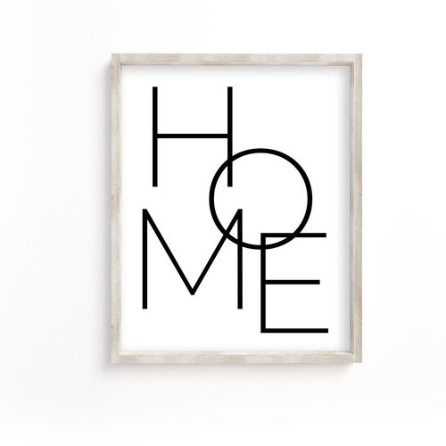 Home Print Home Sign Home Word Printable Black and White - Etsy