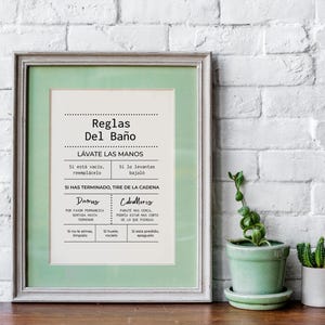 Toilet Rules Spanish, Español Reglas Del Baño, Bathroom Printable ...