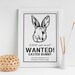EASTER BUNNY WANTED Printable. Funny Easter Wall Decor. Last Minute ...