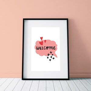 Welcome Sign. Modern Printable Art. Instant Download. Teenager Room ...