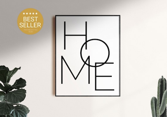 Home Print Home Sign Home Word Printable Black and White - Etsy Australia