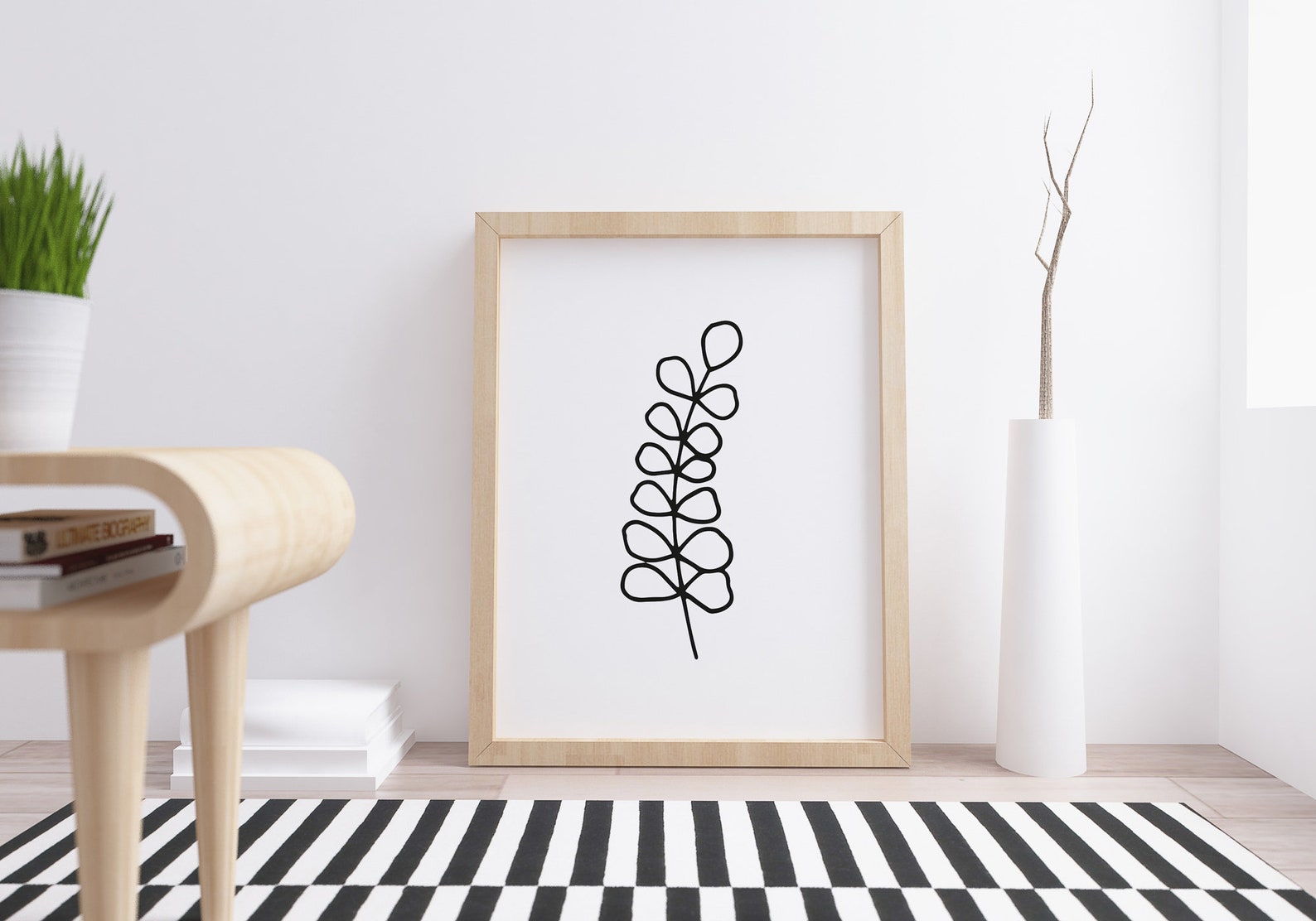 Simple Botanical Drawing. Sketched Floral Printable, Botanical Line Art ...