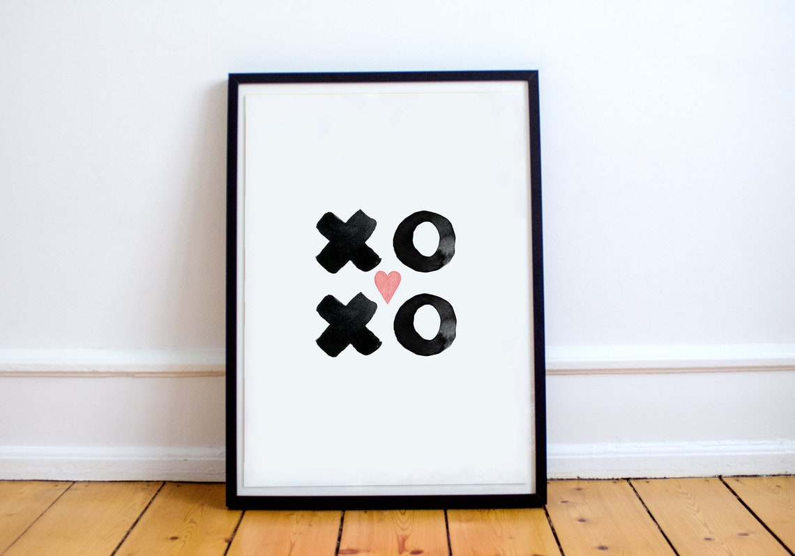 XO Printable Wall Art, X and O Print, Valentine's Day Print, Valentine ...