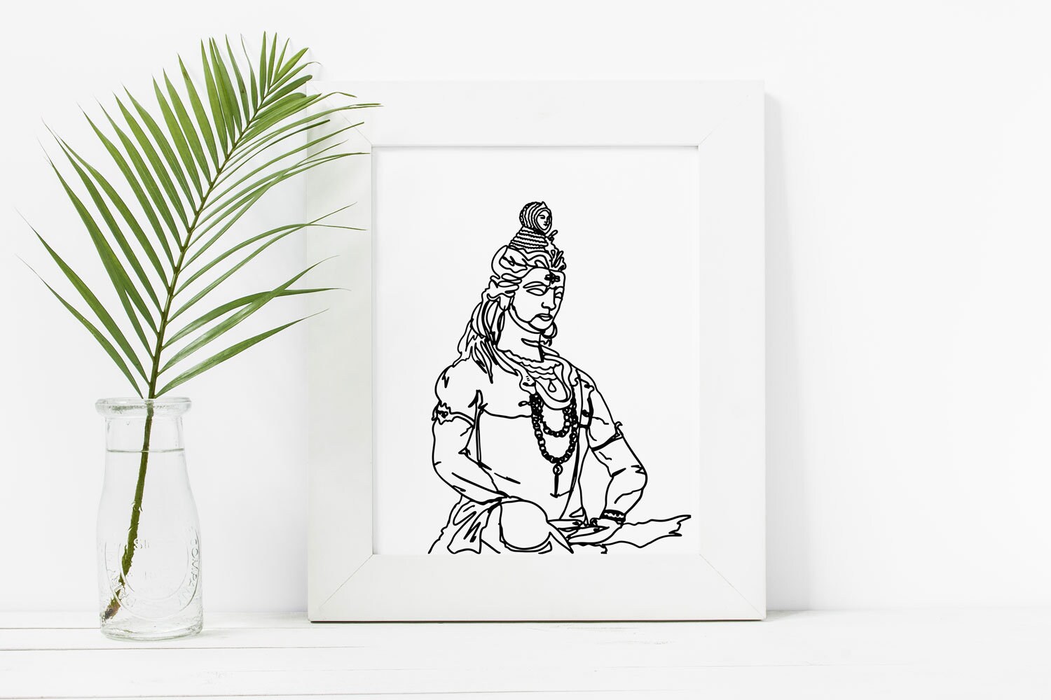 Lord Shiva One Line Drawing. Yoga Room Decor, Mahadev Print, Indian ...