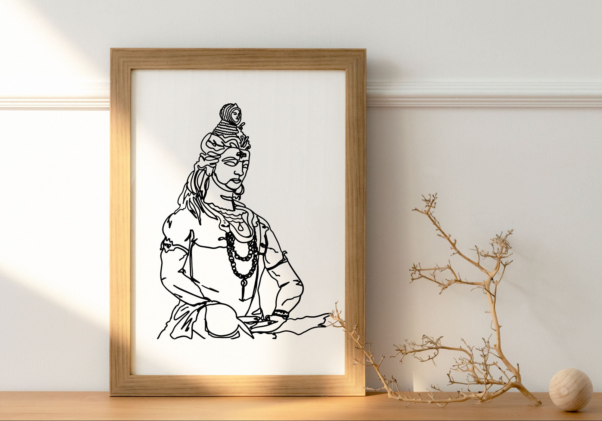 Lord Shiva One Line Drawing. Yoga Room Decor, Mahadev Print, Indian ...