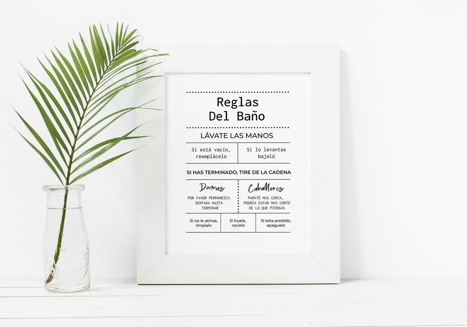 Toilet Rules Spanish, Español Reglas Del Baño, Bathroom Printable ...