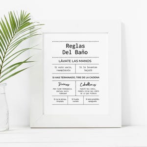 Toilet Rules Spanish, Español Reglas Del Baño, Bathroom Printable ...