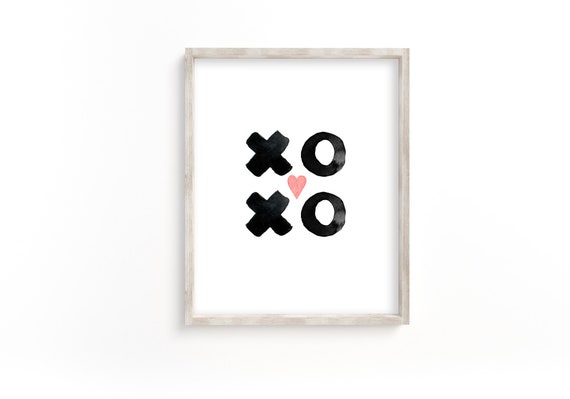 XO Printable Wall Art X and O Print Valentine's Day | Etsy