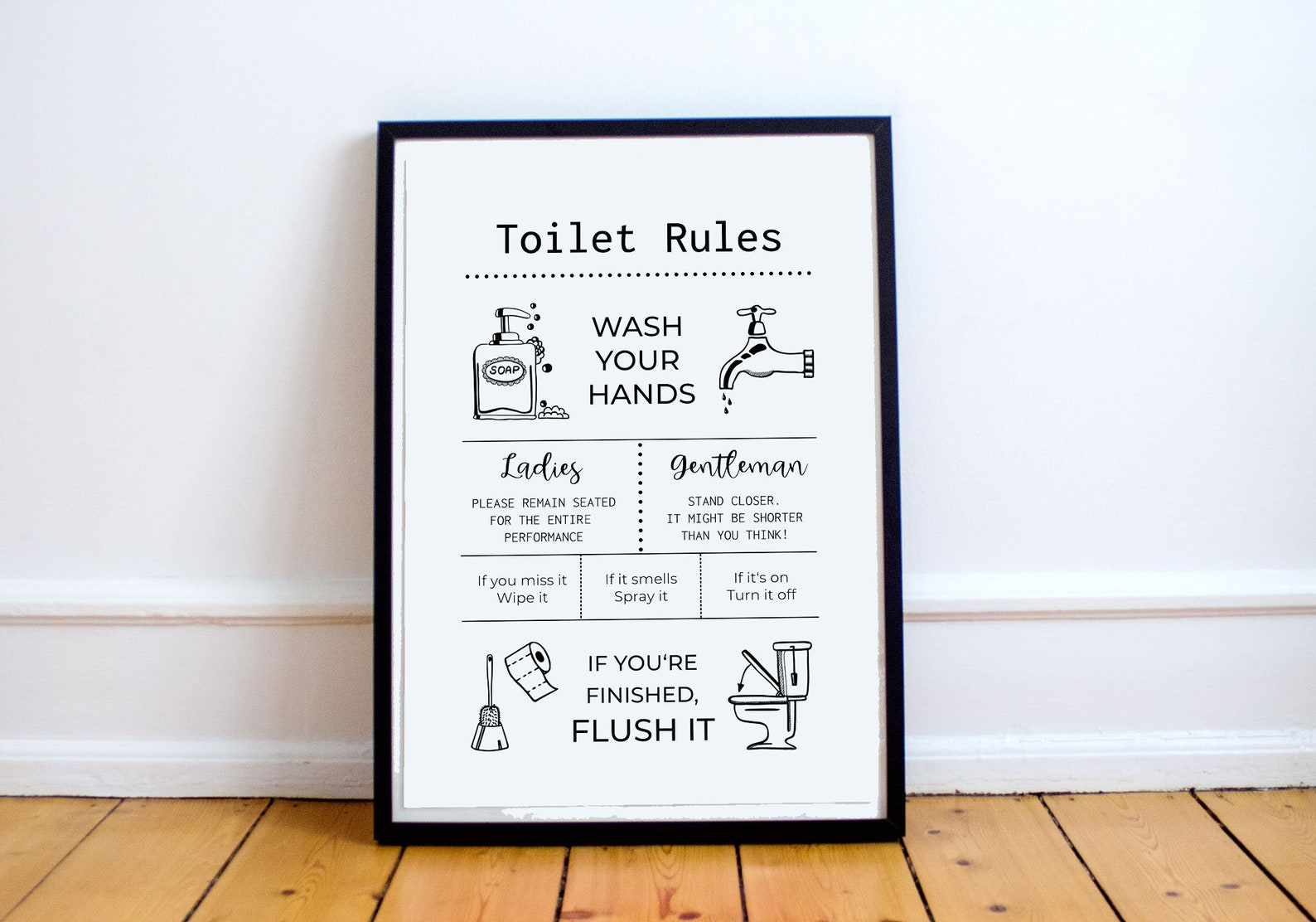 Funny Toilet Rules Sign: Bathroom Decor (digital Download) - Etsy
