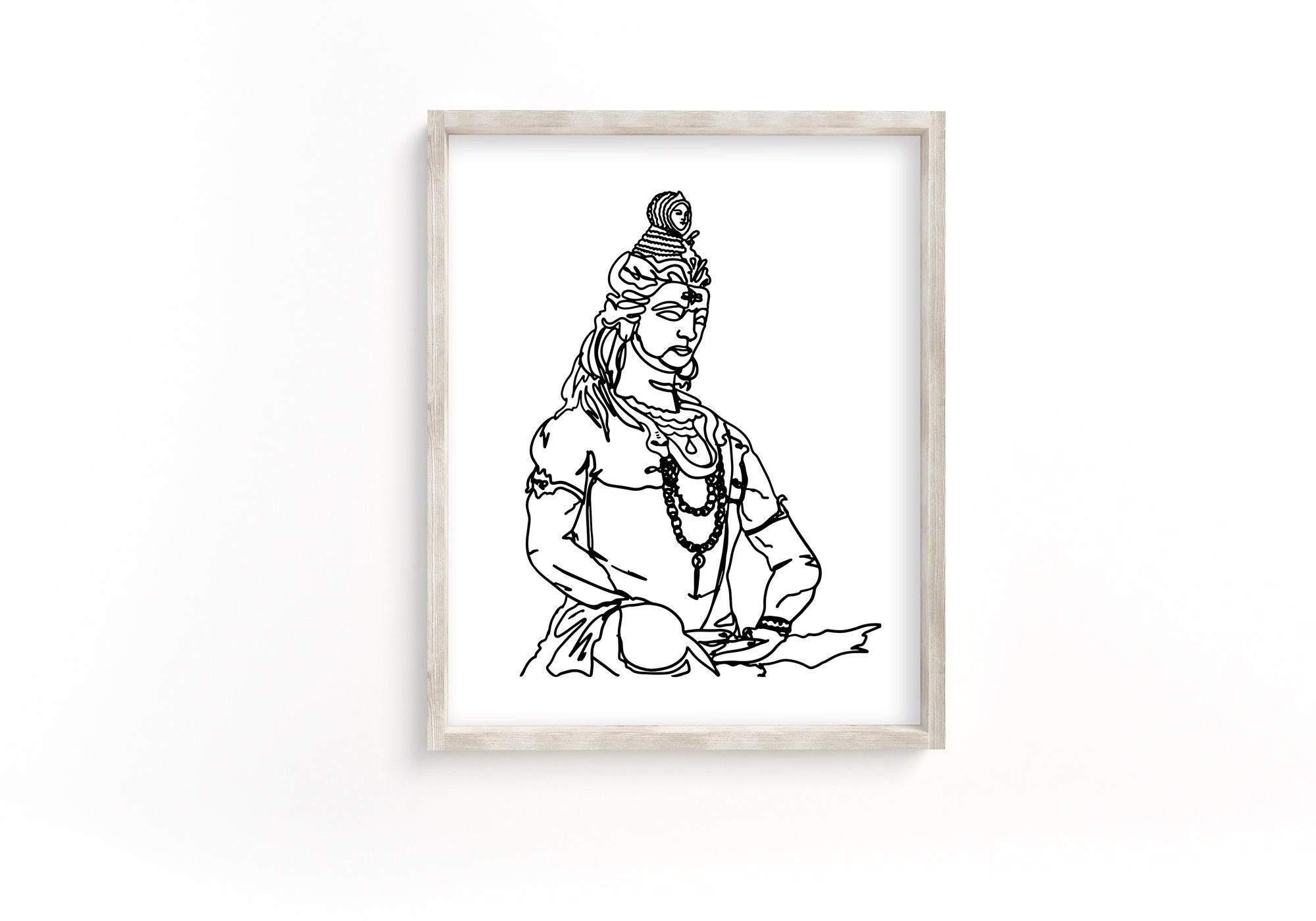 Lord Shiva One Line Drawing. Yoga Room Decor, Mahadev Print, Indian ...