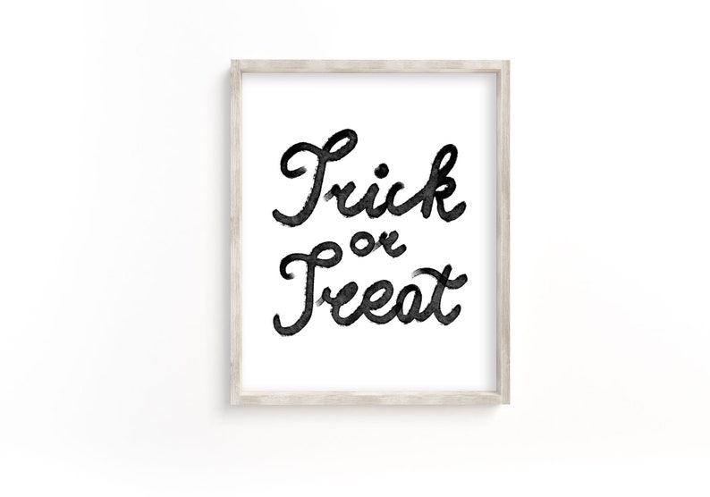 Trick or Treat Sign Printable, Digital Print Trick or Treat, Farmhouse ...