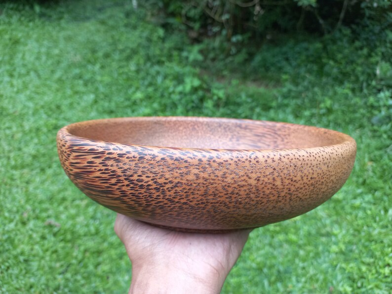 Large Wooden Bowl Coconut Wood 9 Handmade Gifts - Etsy