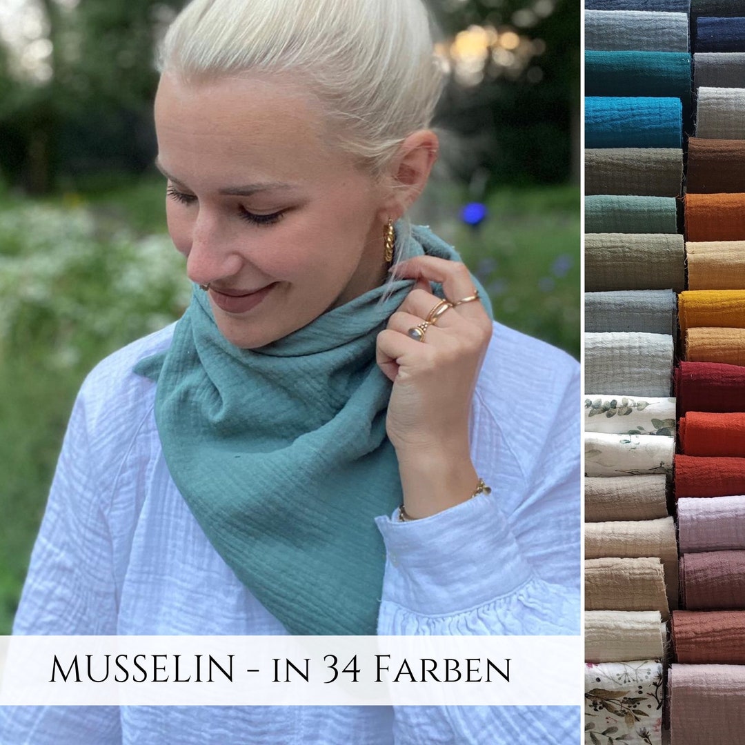 Muslin Scarf to Tie 5 Possible Sizes Triangular Scarf Snap - Etsy