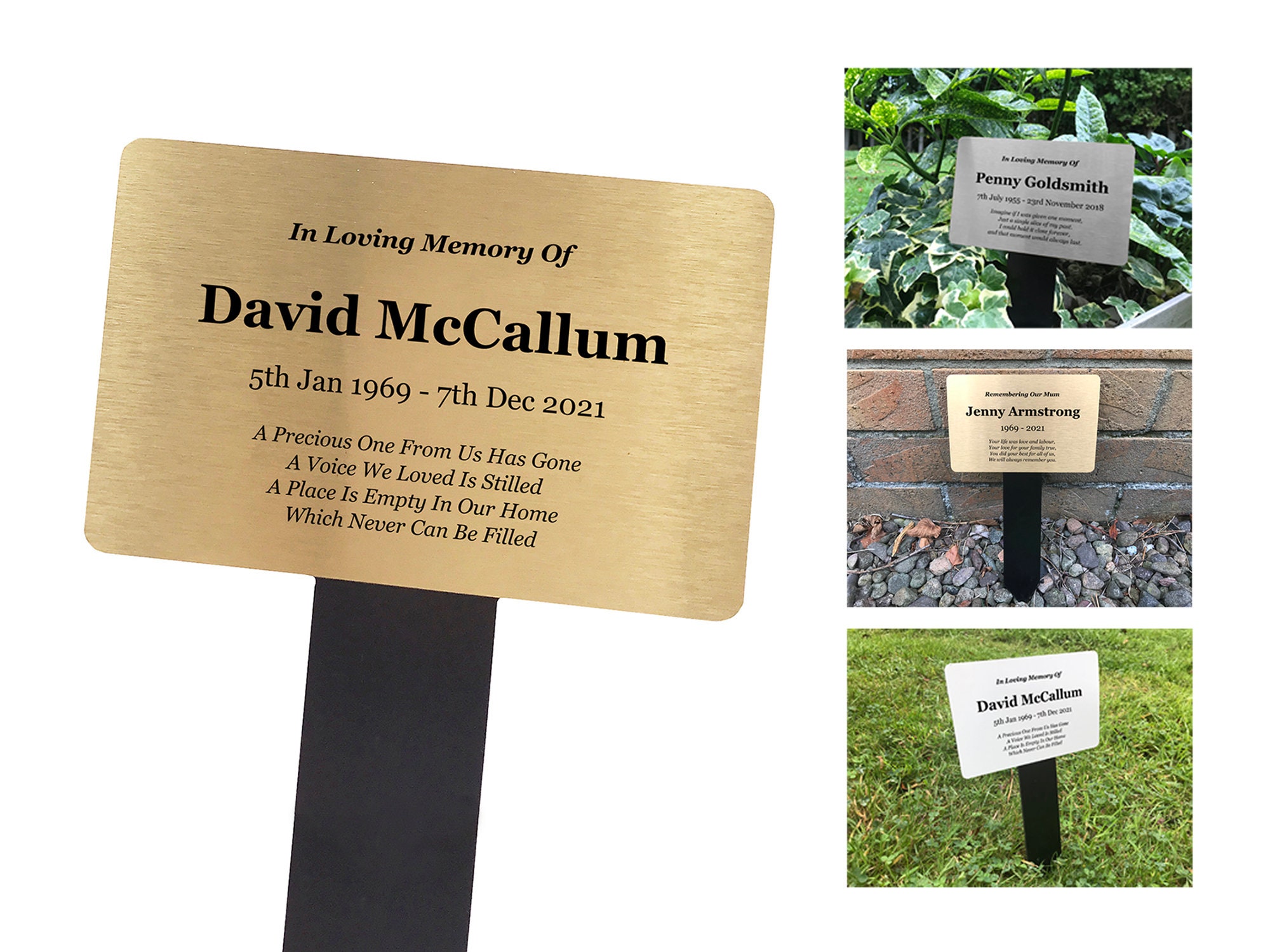 Personalised Memorial Plaque Grave Marker for Cemetery or - Etsy UK