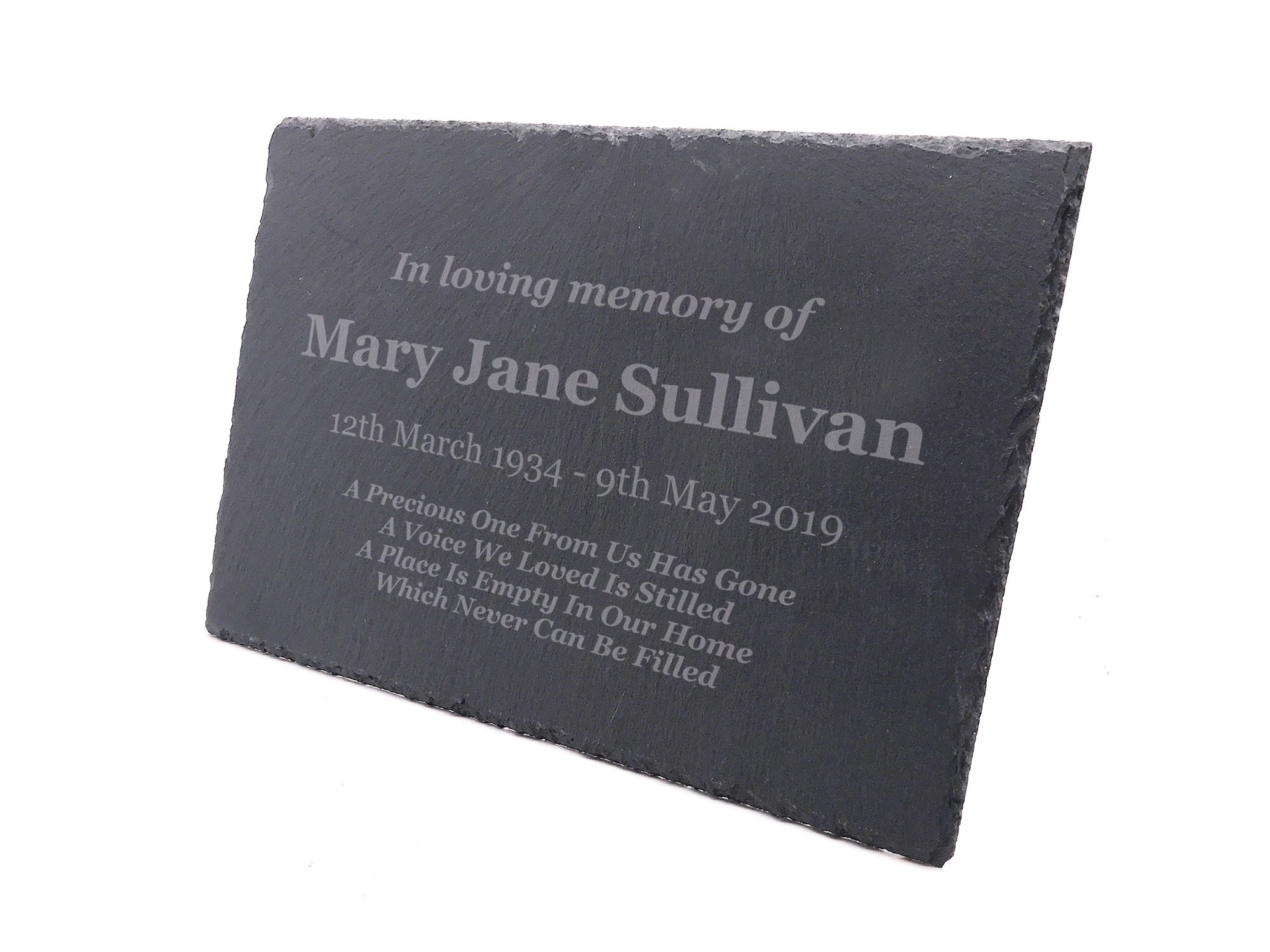 Personalised Engraved Slate Memorial Plaque with or Without - Etsy Ireland