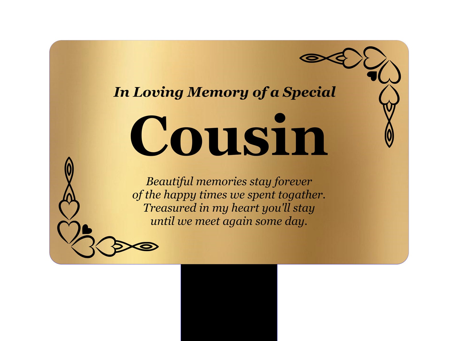 Special Cousin Memorial Stake Engraved with poem Gold / | Etsy