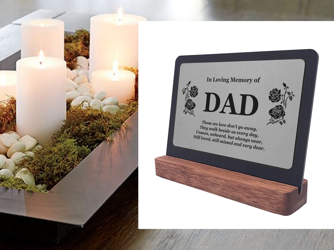 Dad Memorial Plaque With Wooden Base Various Designs & Poems - Etsy