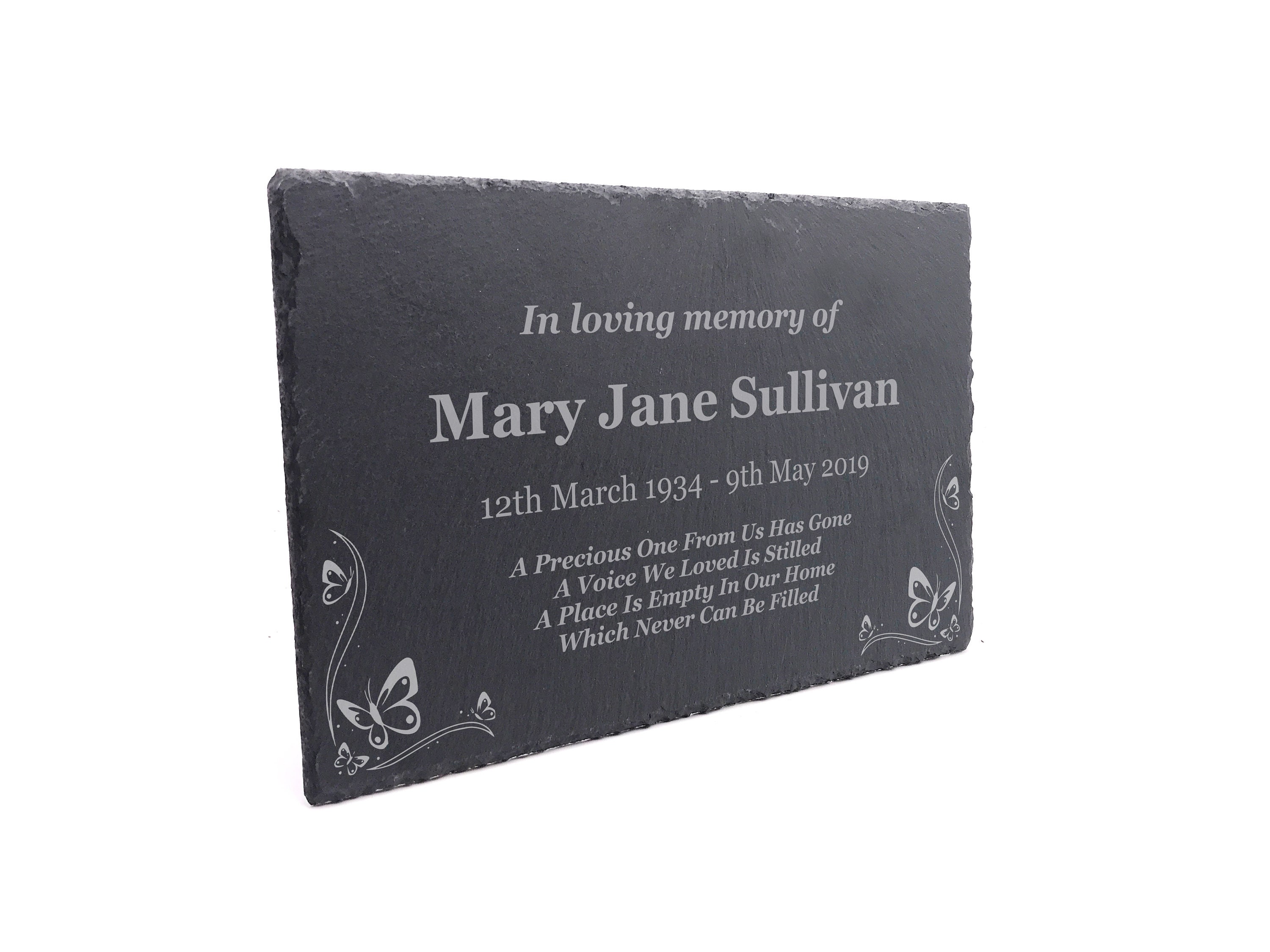 Personalised Engraved Slate Memorial Plaque with or Without - Etsy Ireland