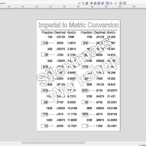 Measurement Conversion Chart Imperial to Metric Digital File Svg Ai Crv ...