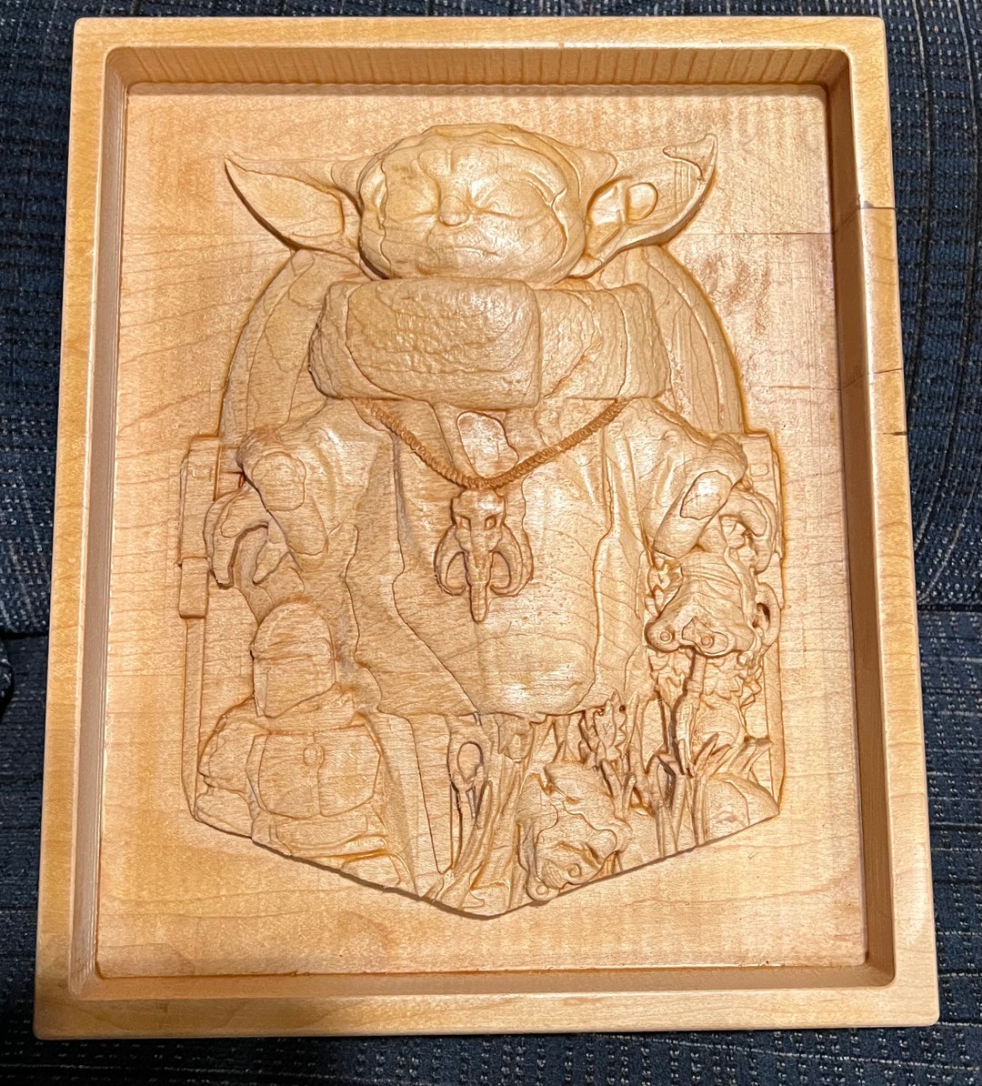 Grogu 3D Wood Carving | Mandalorian Star Wars Wall Art - Etsy