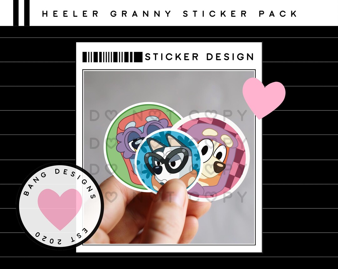 Heeler Granny Sticker PNG File, Heeler Doggies Graphics, Granny Sticker ...