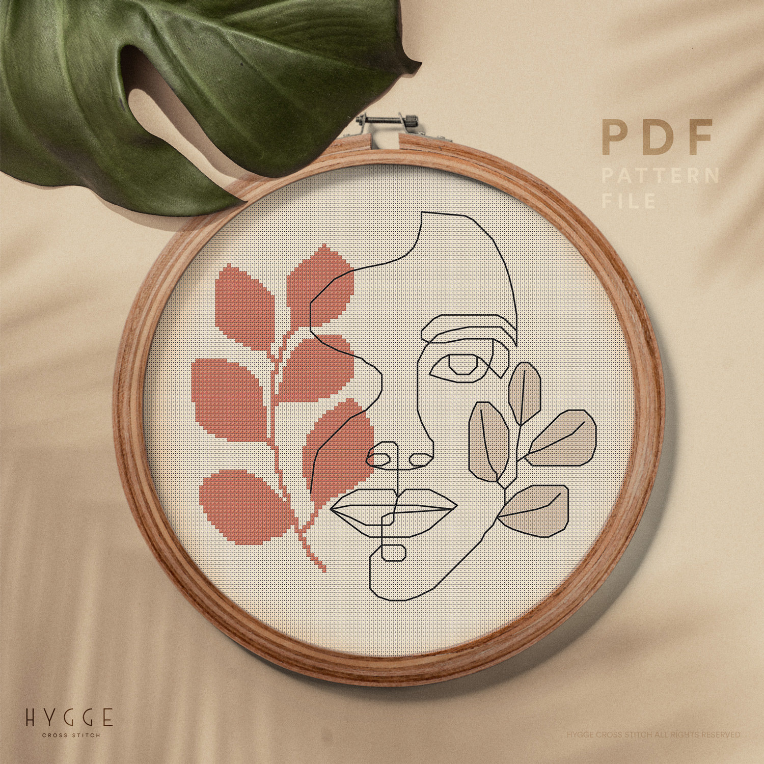 Modern Cross Stitch Pattern Face Shape Counted Cross Stitch | Etsy