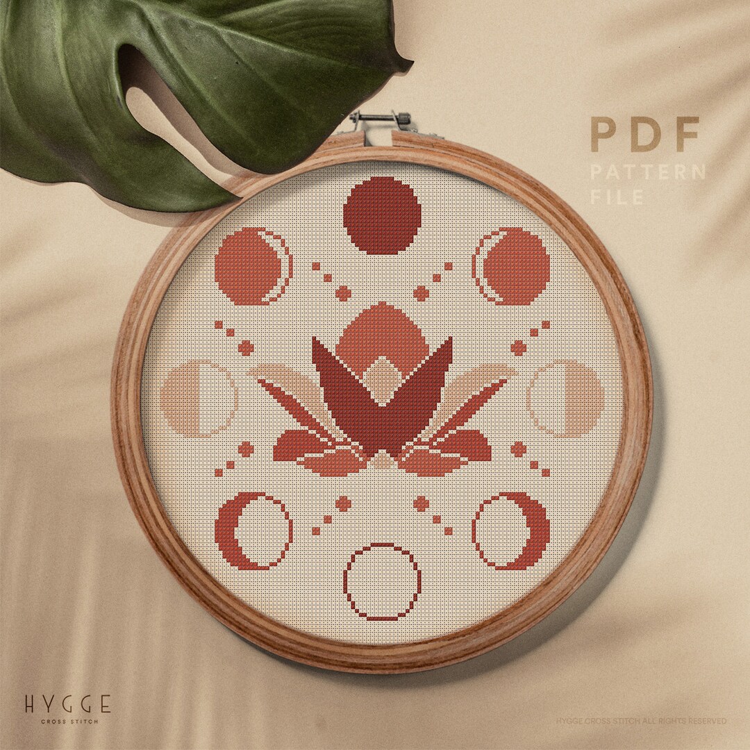 Celestial Theme Cross Stitch Pattern, Astrology Embroidery, Moon Phase ...